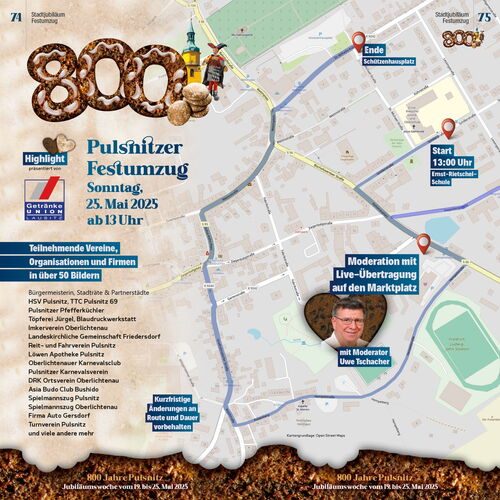 Festwoche - Jubiläumsjahr 2025 - Pfefferkuchenstadt Pulsnitz